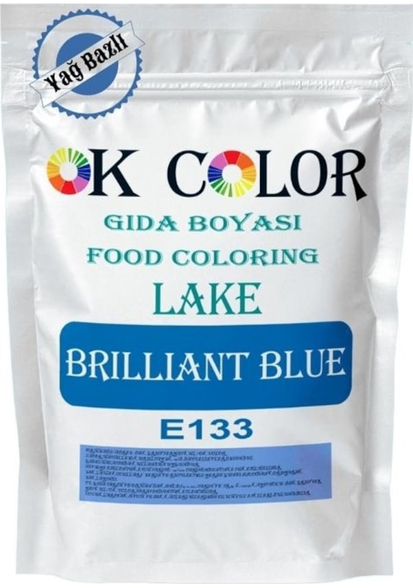 Ok Color Lake Brilliant Blue E133 Mavi Yağ Bazlı Toz Gıda Boyası 1 KG ...