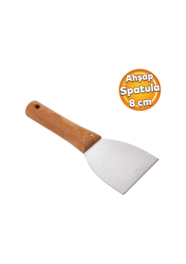 Ahşap Saplı Metal Macun Spatula Temizlik Boya Sıva Kazıma Harç ...