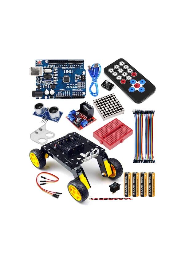 Arduino Uno 4Wd Rover Araba Seti - Robotik Kodlama Başlangıç Pake ...
