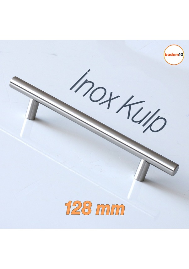 Pürüzsüz İnox Metal Kulp 128 Mm - 12.8 Cm Mobilya Mutfak Çekmece Dolap ...