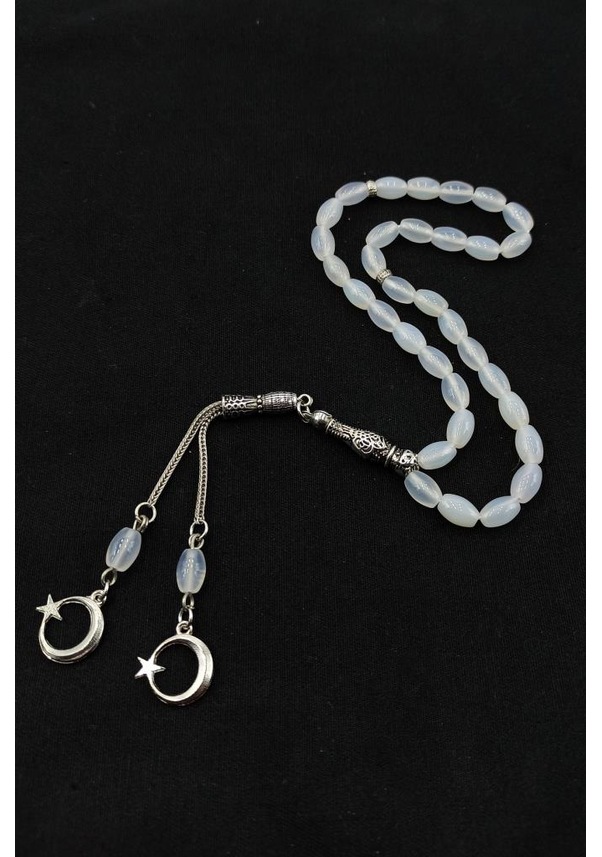 Arpa Kesim Beyaz Akik Tesbih-529 Fiyatları ve Özellikleri