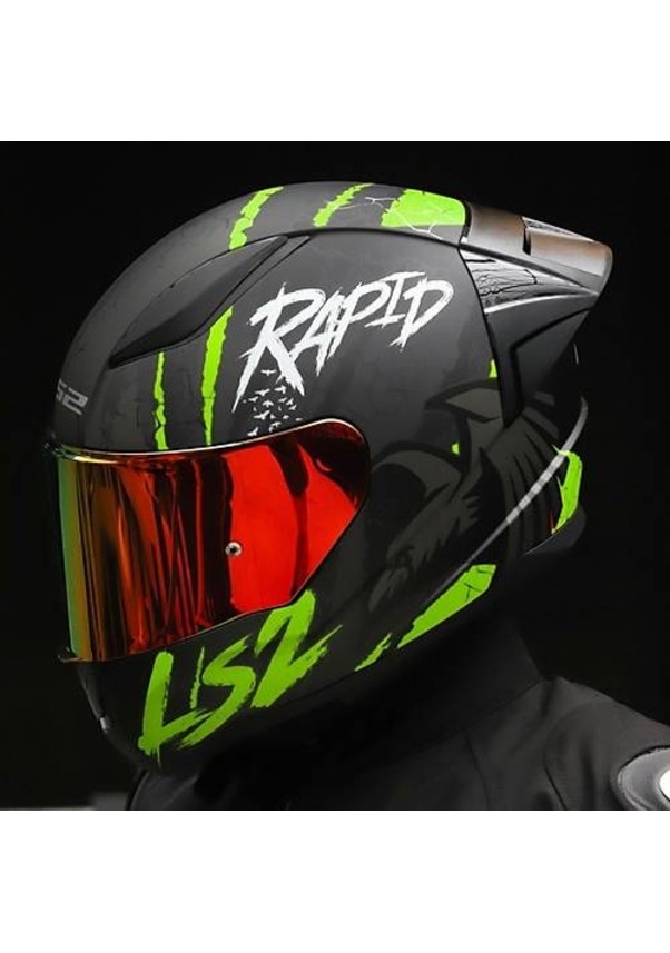 Ls2 Rapıd 2 Race Raven Mat Siyah-gri-neon Sarı Kapalı Motosiklet Kaskı ...