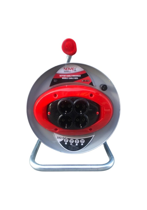 Novax 4lü Grup Metal Makaralı Uzatma Kablo 3x2.5 30mt 30 M Fiyatları ve ...