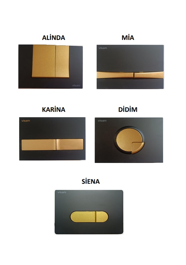 VİSAM SİYAH GOLD BASMA BUTONU PANELİ Fiyatları ve Özellikleri