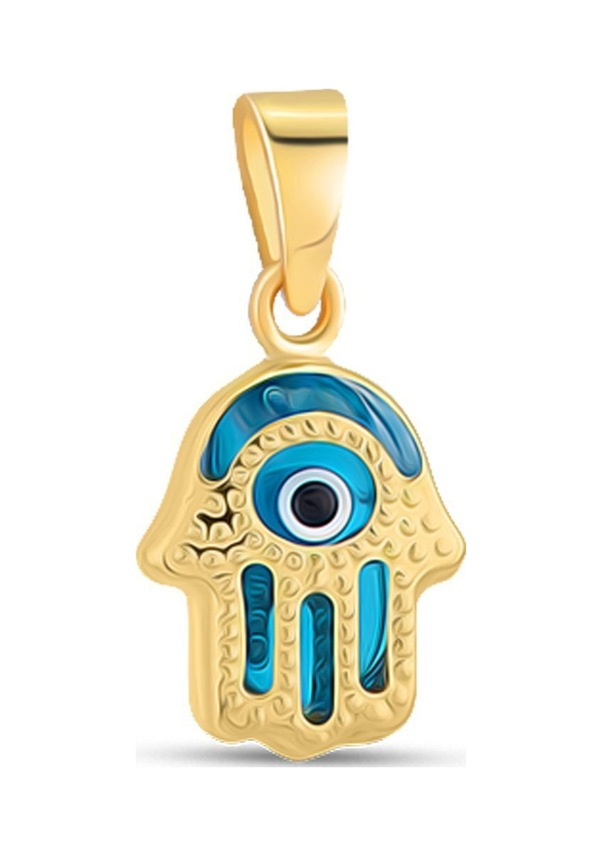 14 Ayar Altın Kolye Nazar Boncuklu Göz Kolye Ucu Fatma Ana Eli Modeli ...
