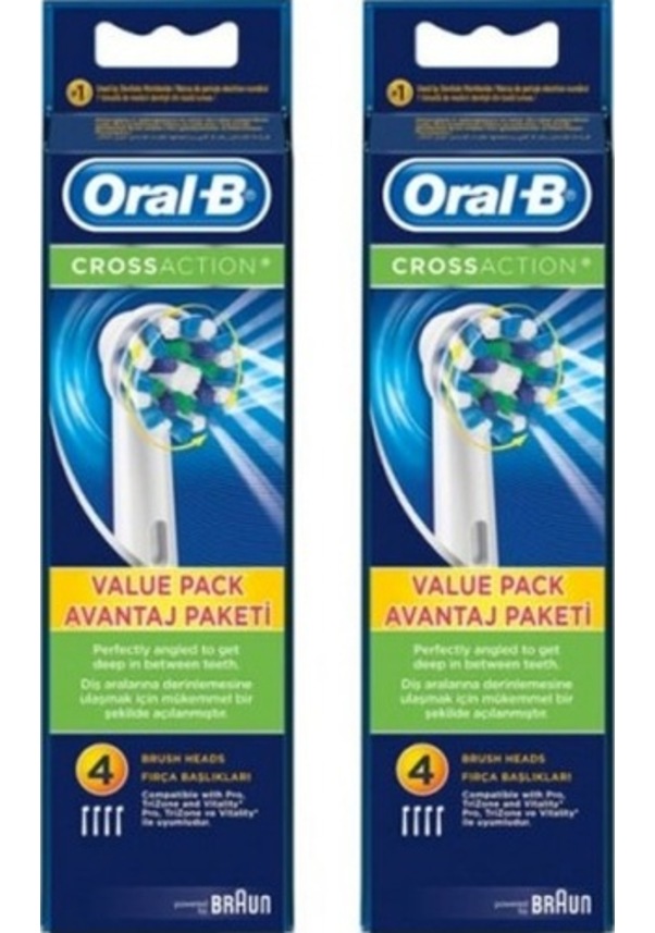Oral-B Diş Fırçası Yedek Başlığı Cross Action 2 x 4'lü Fiyatları ve ...