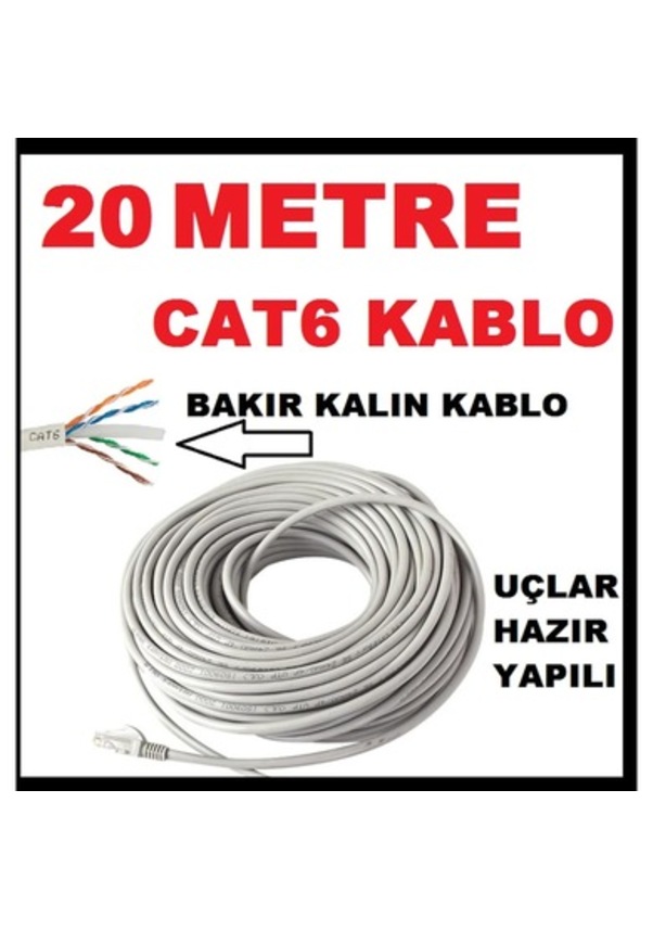 Cat6 Kalin Bakir Internet Kablo 20 Metre Fiyatları ve Özellikleri