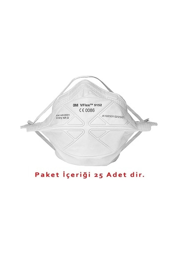 3M 9152E Vflex Ffp2 Ventilsiz Toz Ve Sis Maskesi 25'Li Paket Fiyatları ve Özellikleri