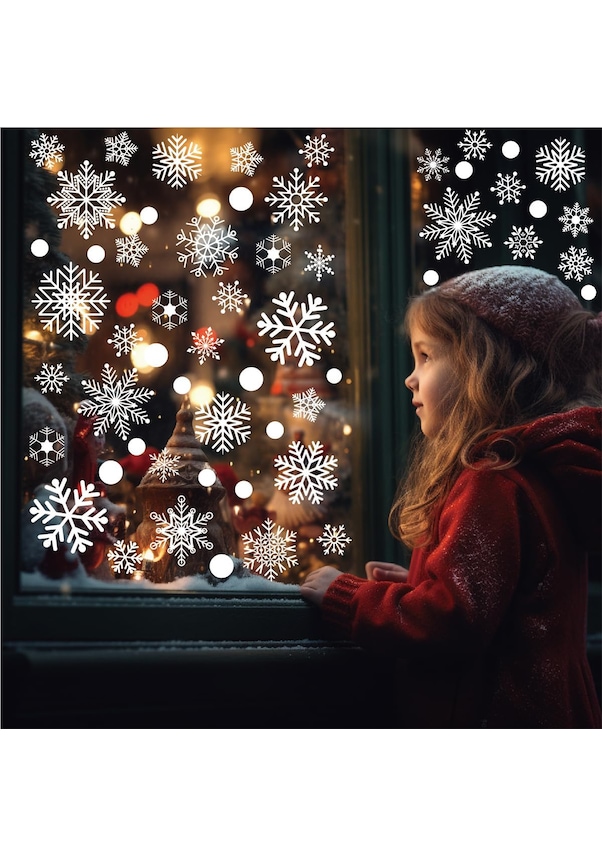 Kar Taneleri Sticker Seti /tüm Yüzeylere Uygun Uv Baskılı-şeffaf- Fiyatları ve Özellikleri