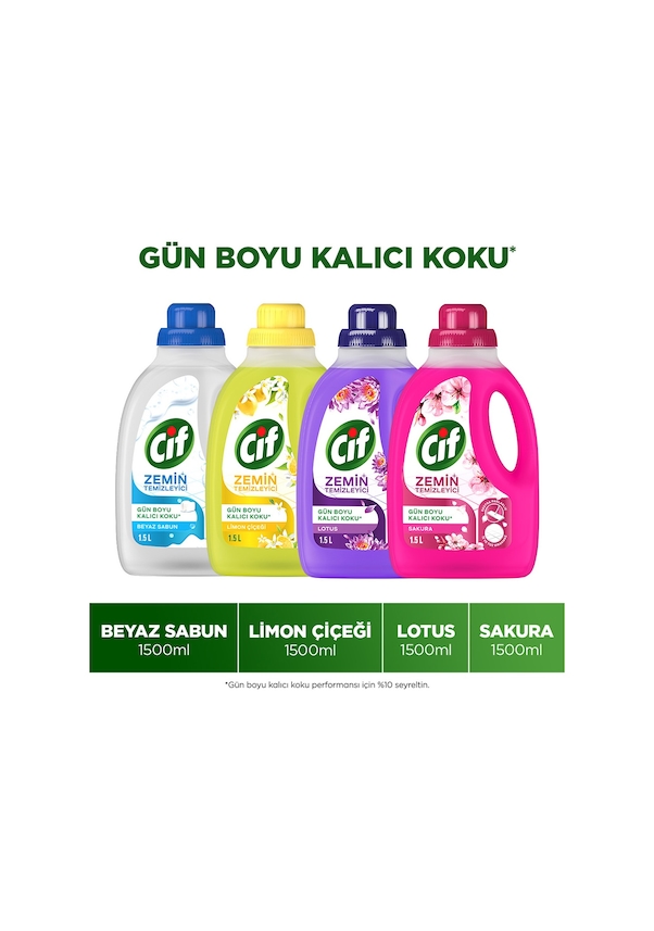 Cif Zemin Temizleyici Beyaz Sabun + Limon Çiçeği + Lotus + Sakura 4 x ...