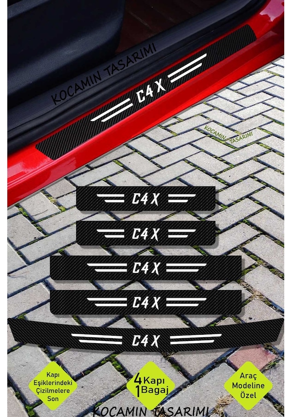 Citroen C4 X Karbon Kapı Eşiği Ve Bagaj Koruyucu Set Çizilmeye ...