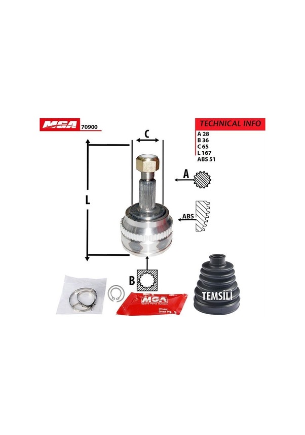 Mga-70900 - Aks Kafası Dıs Abslı 51d Ince Freze Renault : Mas Fiyatları ...