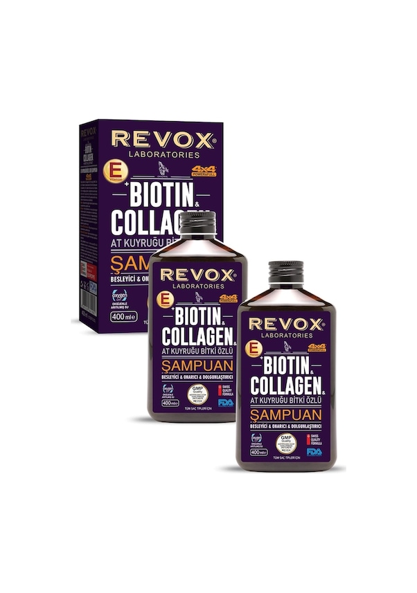 Revox Biotin ve Collagen At Kuyruğu Bitki Özlü Şampuan 2 x400 ML ...