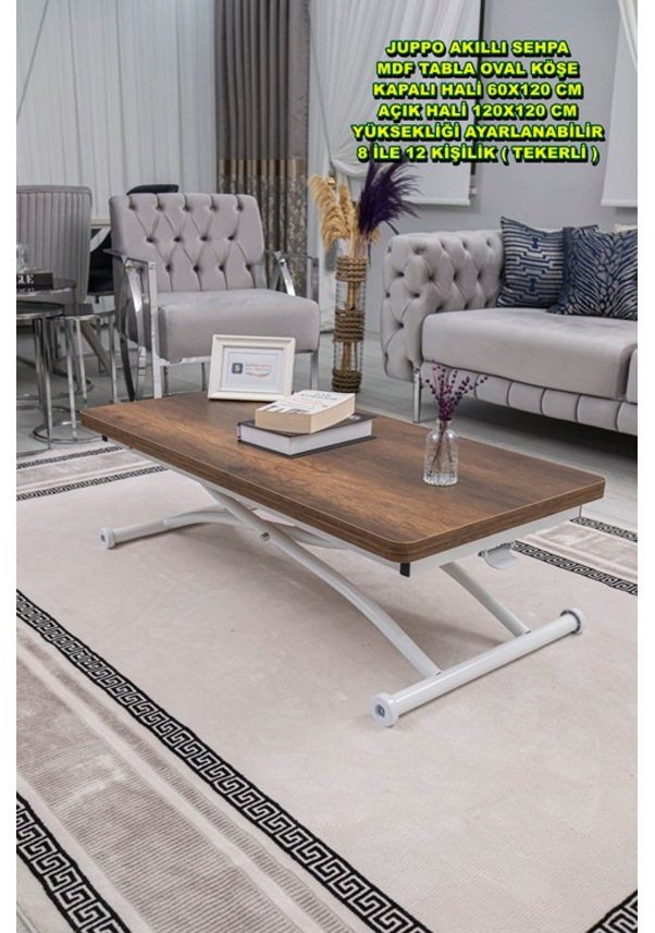 Juppo Üst Tabla Mdf Barok Ceviz Oval Köşe Alt Beyaz Dışa Kıvrım ...