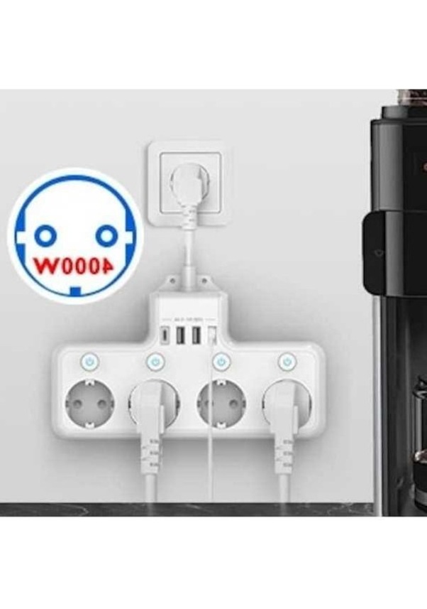 Cordial Cbtx 4000w 3 Usb, 1 Type-c 8'li Termal Akım Korumalı 4'lü Priz Beyaz Yok Fiyatları ve ...