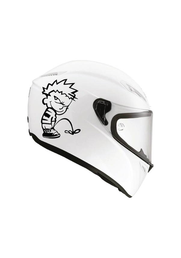 Tek Renk Pis Çocuk(Dirty Boy Helmet Stickers) Kask Sticker Etiket Beyaz ...