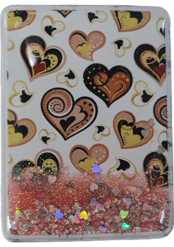 Gigi Panda Kahve Kalplar Kalp Desenli Pırıltılı Katlanır Dikdörtgen ...