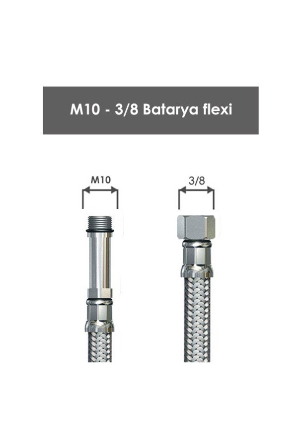 Sarıbey M10 - 3-8 Flex Bağlantı 50 Cm paslanmaz Yerli Ürün Fiyatları ve Özellikleri