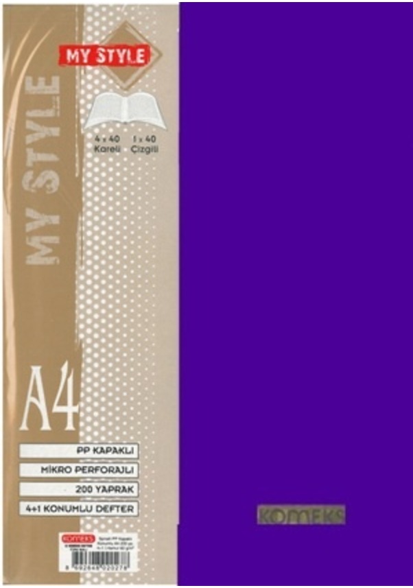 Komeks Spiralli Defter Pp Kapak 4+1 Seperatörlü Kareli-Çizgili A4 ...