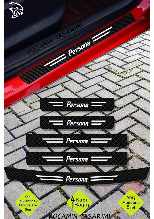 Proton Persona Çizik Engelleyici Karbon Kapı Bagaj Eşiği Koruma Seti ...