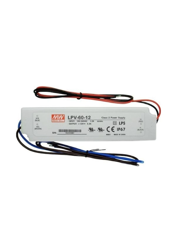 Meanwell Lpv-60-12 60w 12v 5a Sabit Voltaj Led Driver İp67 Fiyatları ve ...