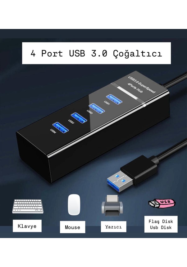 4 Port Usb 3.0 Hub Çoklayıcı Çoğaltıcı Çoklama Yüksek Hızlı Usb H ...