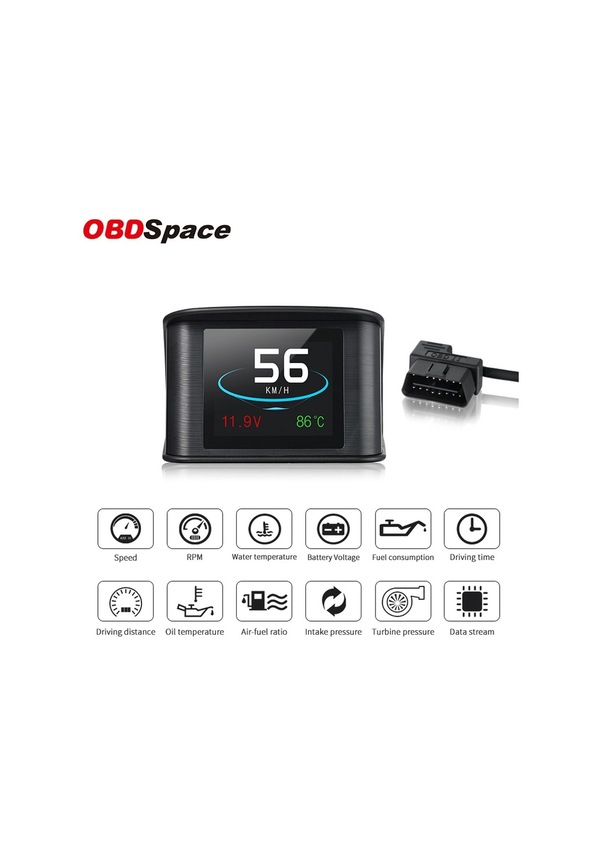 Yeşil-obdspace P10 Obd2 Tarayıcı Profesyonel Araba On-board Bilgisayar Dijital Hud Ekran ...