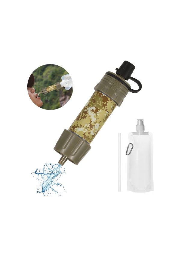Youmex Kamuflaj Outdoor Acil Su Filtresi Pipet - 5000 Litre Saf Su, 0. ...