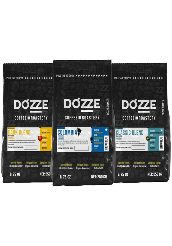 Dozzee Coffee Kahve Tanışma Seti B French Press 3 x 250 G Fiyatları ve ...