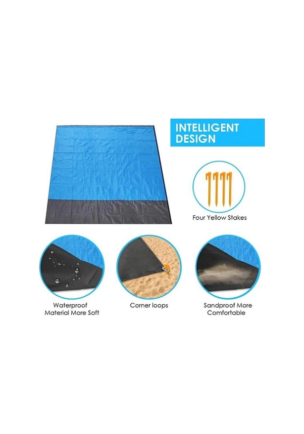 Sarı&gri 2m Su Geçirmez Cep Plaj Battaniyesi Ultralight Kamp Mat ...