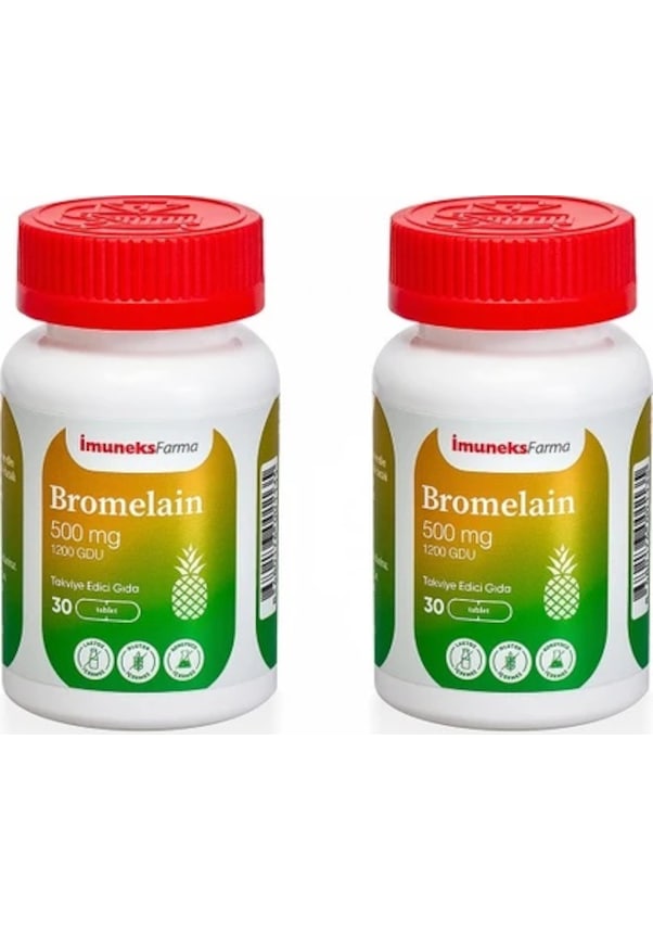 İmuneks Farma Bromelain 500 mg Takviye Edici Gıda 30 Tablet 2 Adet Fiyatları ve Özellikleri