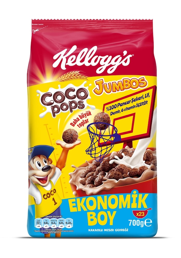 Kellogg's Coco Pops Jumbos Çikolatalı Buğday ve Mısır Gevreği 700 G ...