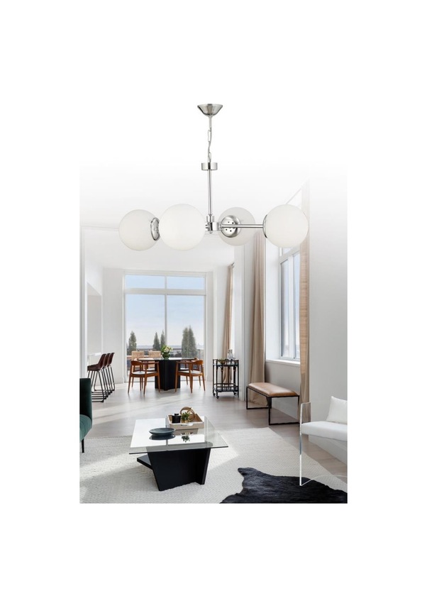 Istanbul Avize Nisa 4'Lü Gümüş Beyaz Glop Camlı Avize Çok Renkli ...