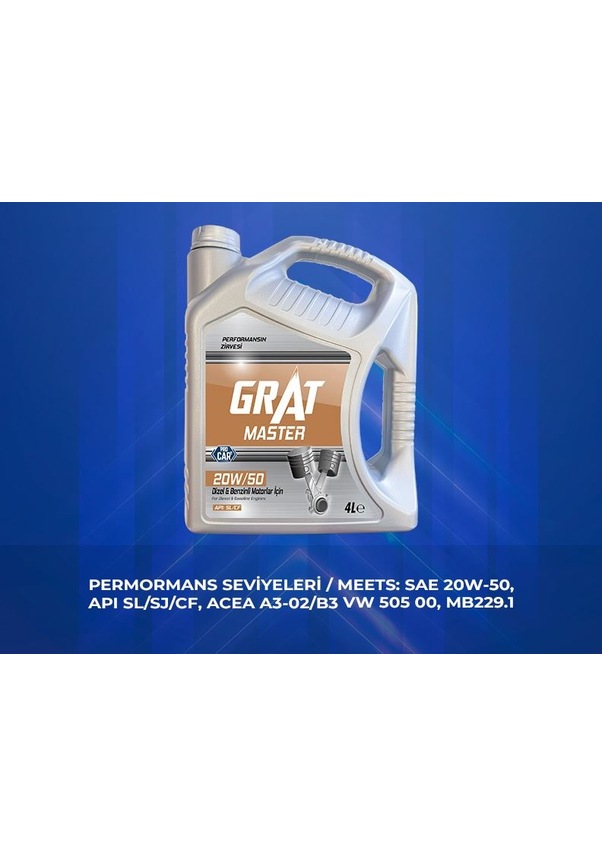 Grat Motor Yağı 4 Litre 20w50 Apı Sl / Cf MR00-GRT-620504 Fiyatları ve Özellikleri