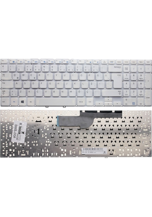 Samsung Uyumlu Np270E5E, Np300E5E, Np350E5C Notebook Klavye (Beyaz Tr ...