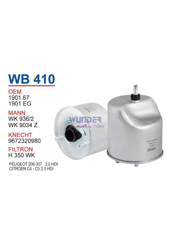 Wunder Wb410 Mazot Filtresi - Peugeot 207-208-308-508-3008-4008 ...