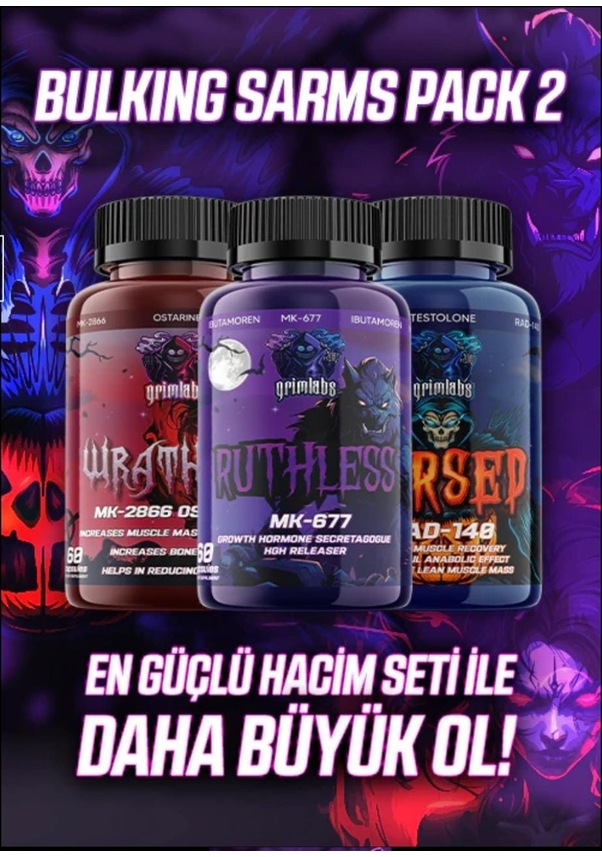 Grimlabs Mk677 + Rad140 + Mk2866 Mix 60 Kapsül Bulk Set Fiyatları ve Özellikleri