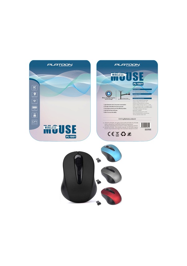 Platoon PL-1801 2.4 Ghz 1600 Dpı Kablosuz Mouse Mavi Fiyatları ve ...