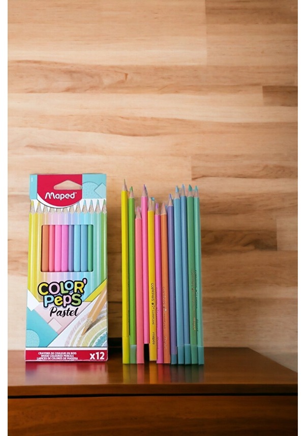 12 Pastel Renk Kuru Boya Boya Kalemi Seti Color Peps Pastel Renk ...