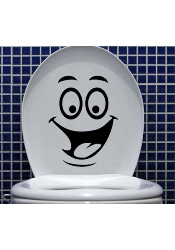 Klozet Banyo Sticker Komik Resim 3 Siyah Fiyatları ve Özellikleri