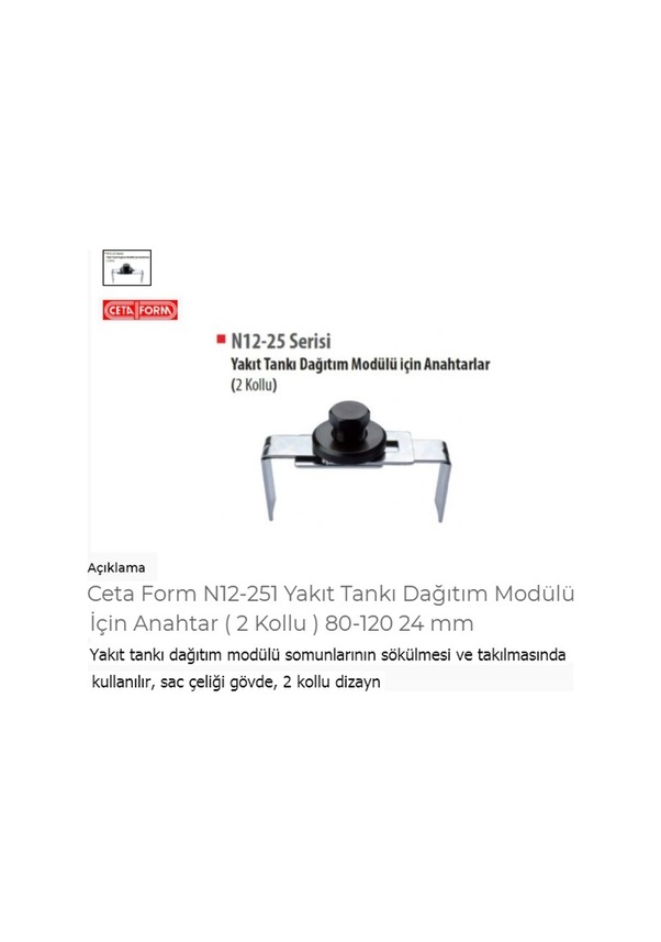 Ceta Form N12-251 Yakıt Tankı Dağıtım Modülü Için Anahtar 2 Kol ...