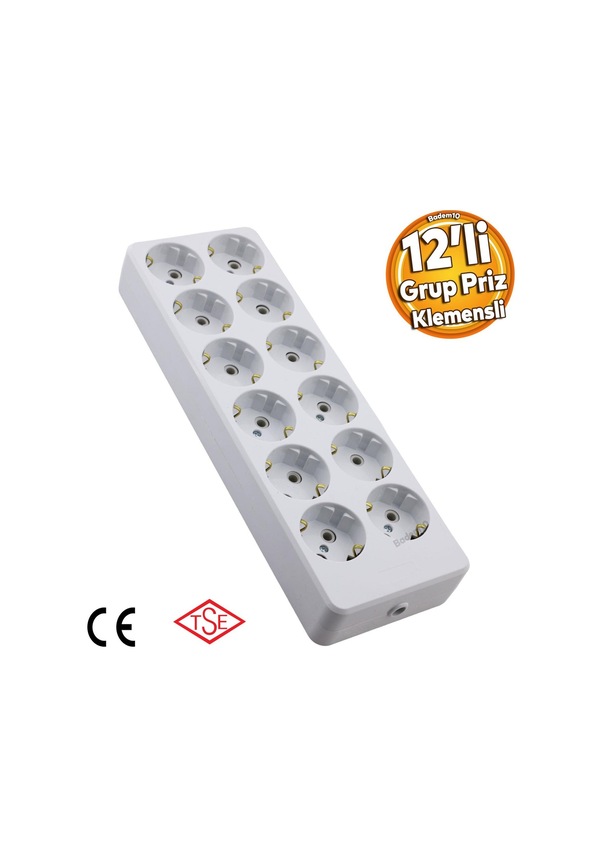 12'li Grup Priz Klemensli Fiş Priz Topraklı Çoklu Grup Priz Çoğaltıcı ...