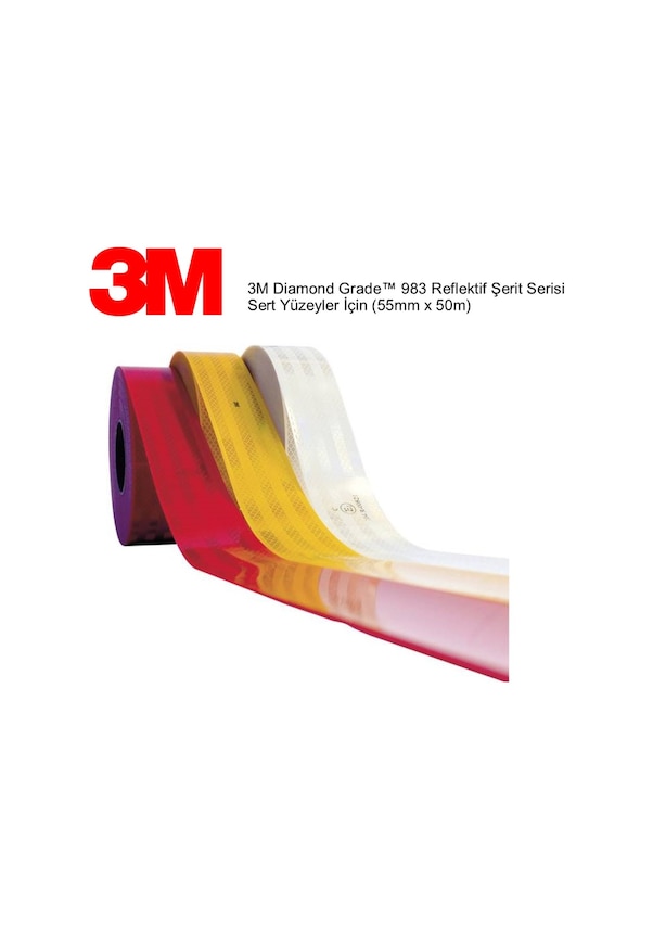 3M Diamond Grade™ 983 Reflektif Şerit 1 M Beyaz Fiyatları ve Özellikleri