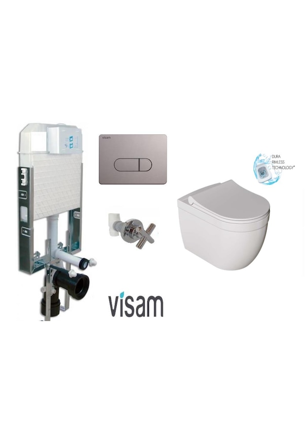 Visam-Dura Rimles Gömme Rezervuar Asma Klozet Seti Sirius 5 Parça Tam ...