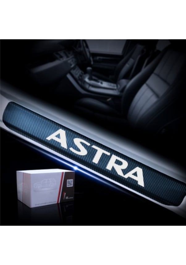 Opel Astra Carbon Fiber Kapı Eşiği Yazısı Sticker Boya Koruma Beyaz ...