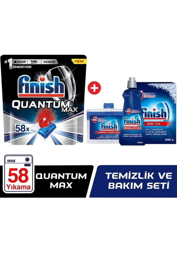 Finish Quantum Max 58 Kapsül Bulaşık Makinesi Deterjanı + Temizlik ...