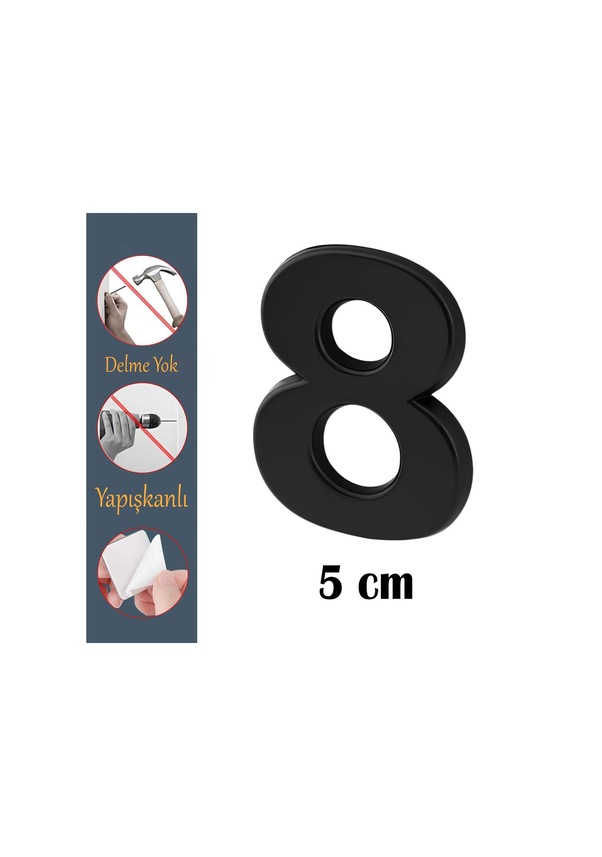 Kapı Numarası Yapışkanlı Küçük Boy 50 Mm 5 Cm Numara 8 Rakam Sekiz Sayı ...