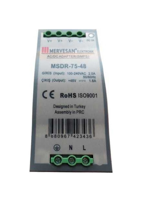 Mervesan Msdr-75-48 75W 48Vdc 1.6A Ray Tipi Ac,Dc Fiyatları ve Özellikleri