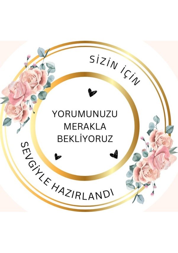 102 Adet 5x5 Cm Kuşe Sticker Sizin İçin Sevgiyle Hazırlandı Kargo ...