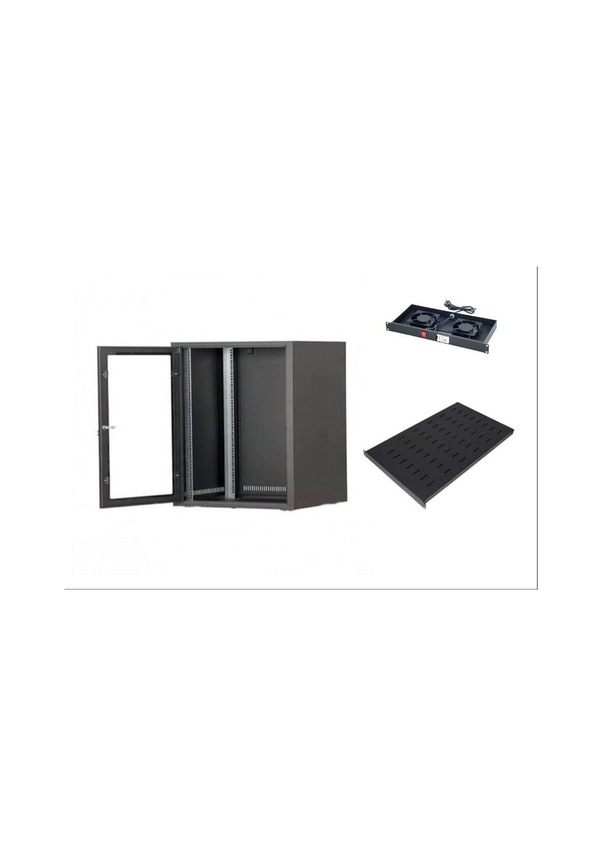 Setrack 19' 7u 600x600 Cm Duvar Tipi Rack Kabinet+ Sabit Raf+2li Fan ...